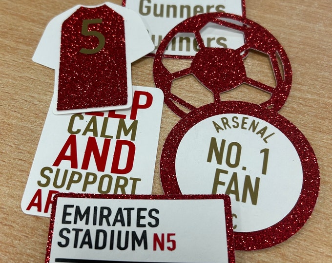 Arsenal Themed Cupcake Toppers| Football Cupcake Toppers| Custom ...