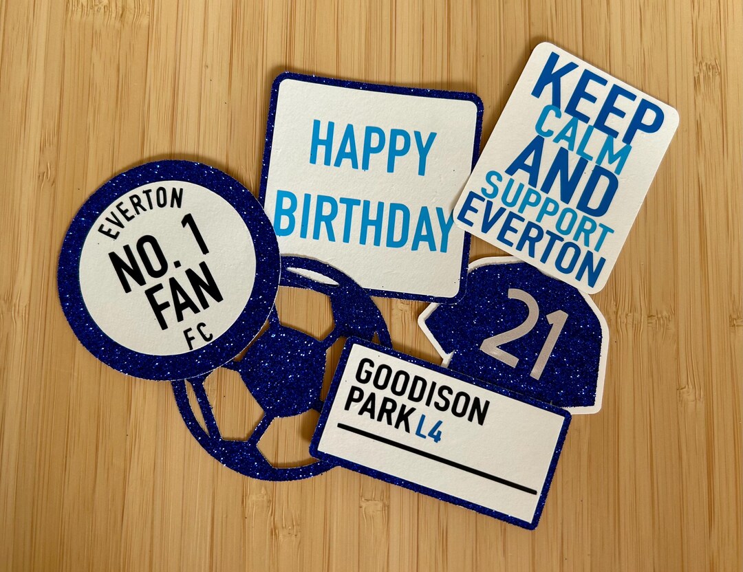 Everton FC Themed Cupcake Toppers| Football Cupcake Toppers| Custom ...