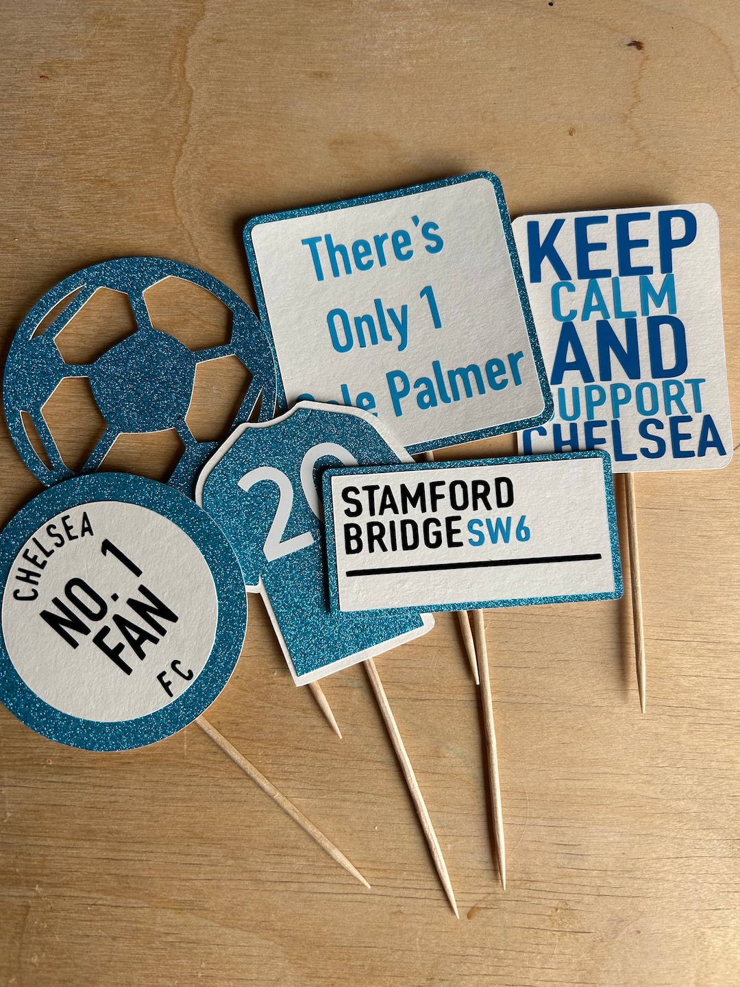 Chelsea FC Themed Cupcake Toppers Football Cupcake Toppers Custom ...