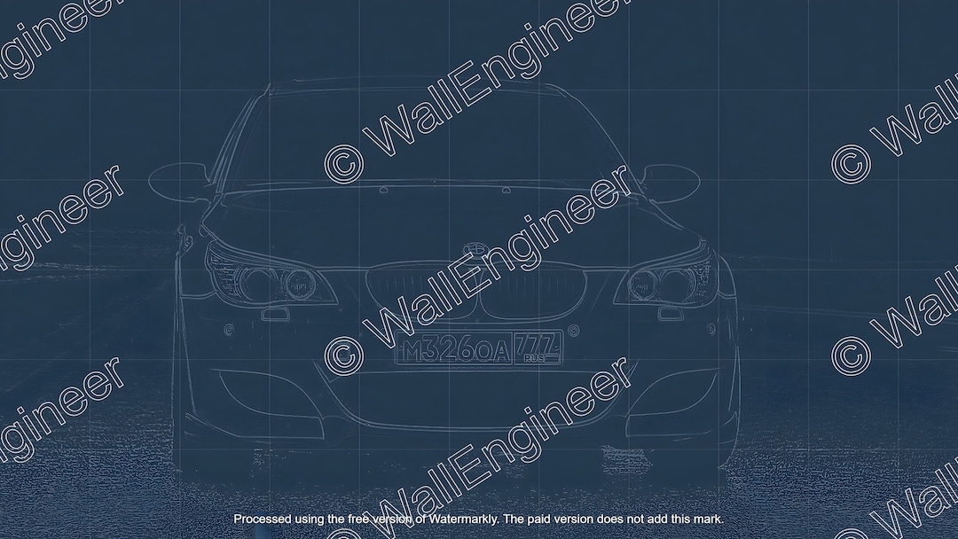 Wall Art Bmw E60 Drawing Blueprint - Etsy