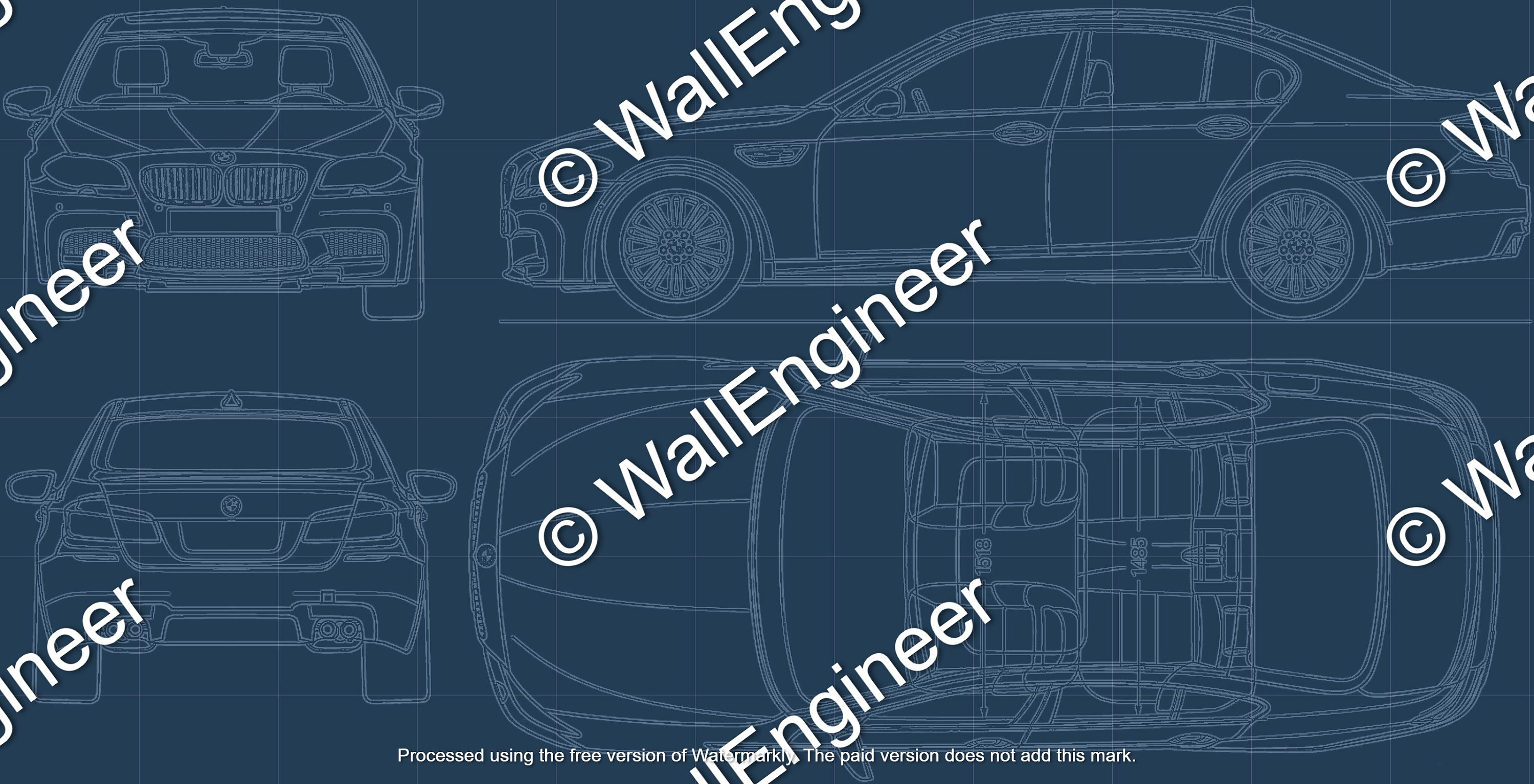 Bmw M5 F10 Blueprint Poster - Etsy