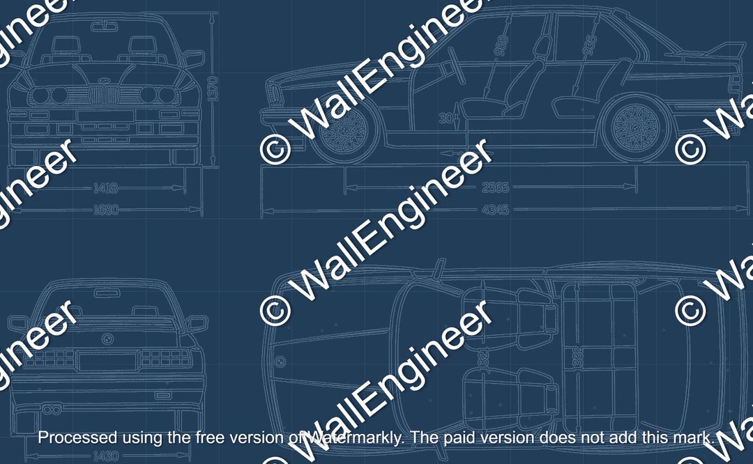 Wall Art Bmw M3 E30 Blueprint - Etsy