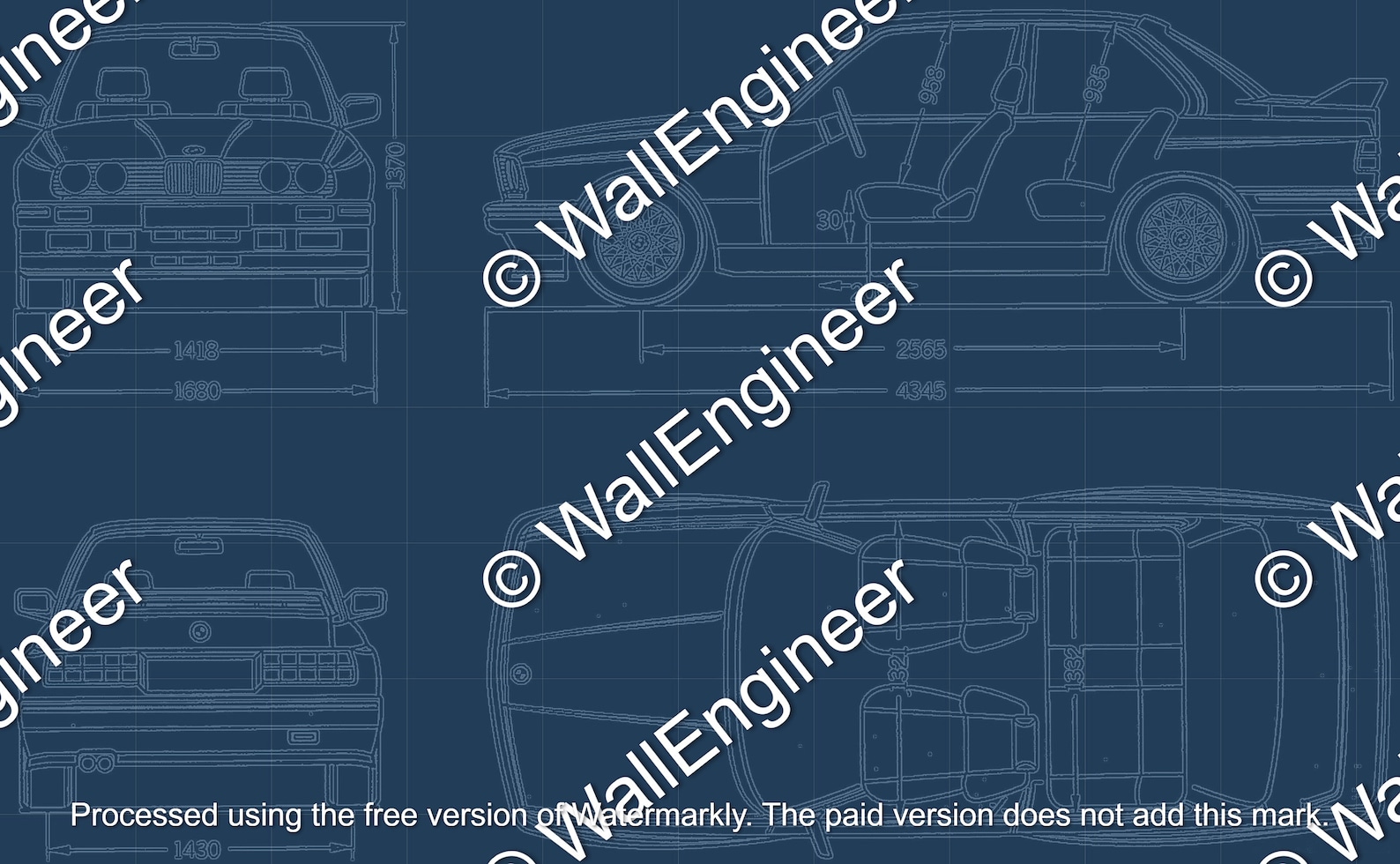Wall Art Bmw M3 E30 Blueprint - Etsy