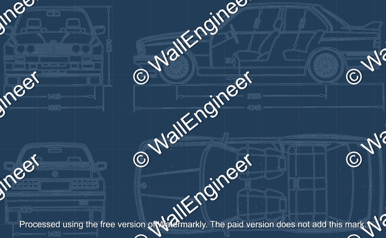 Wall Art Bmw M3 E30 Blueprint - Etsy