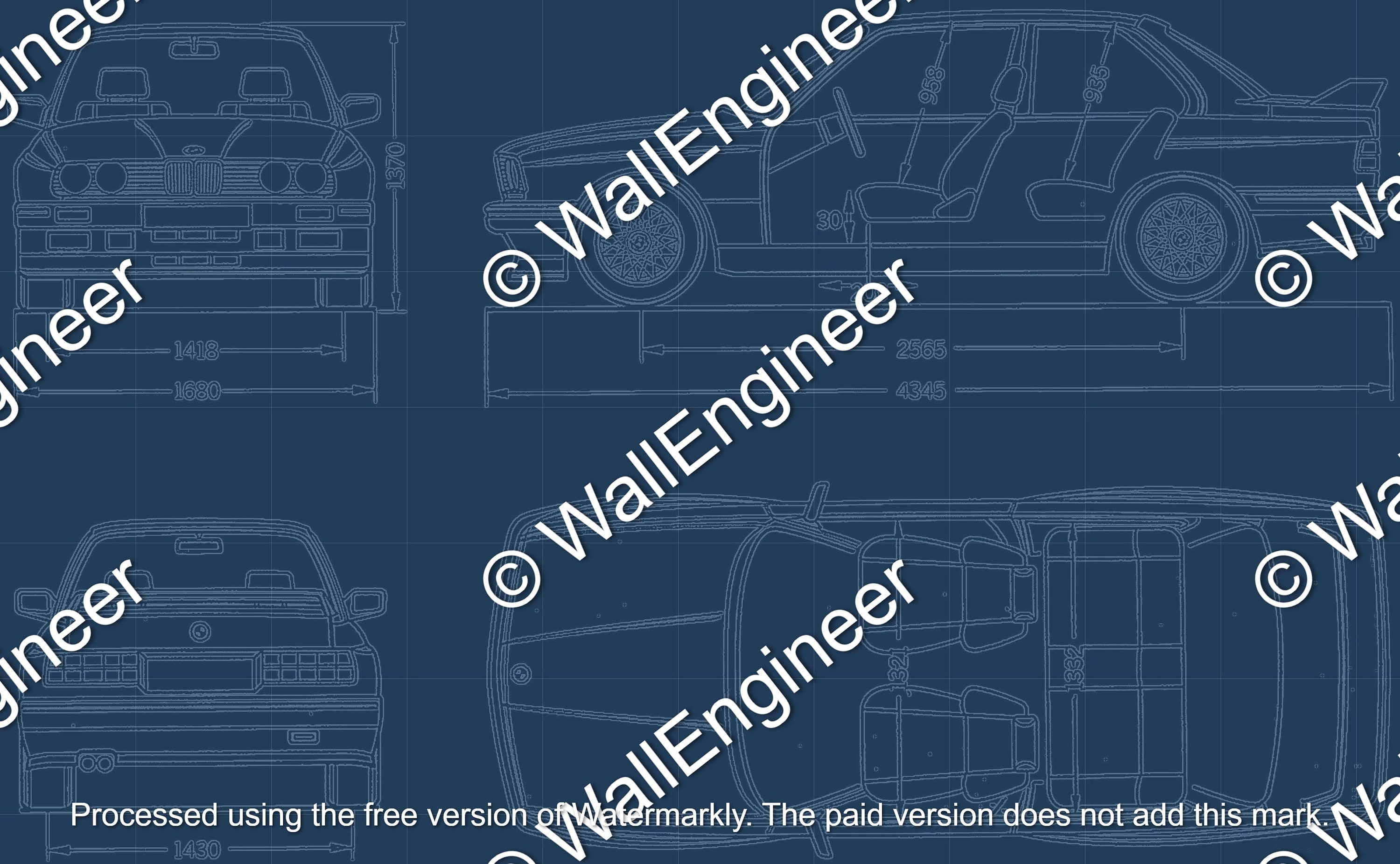 Bmw M3 E30 Blueprint Poster - Etsy
