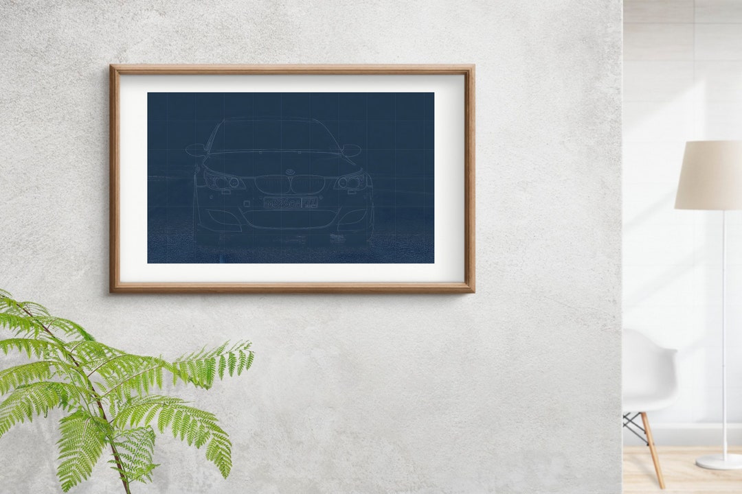 Bmw E60 Drawing Blueprint Poster - Etsy