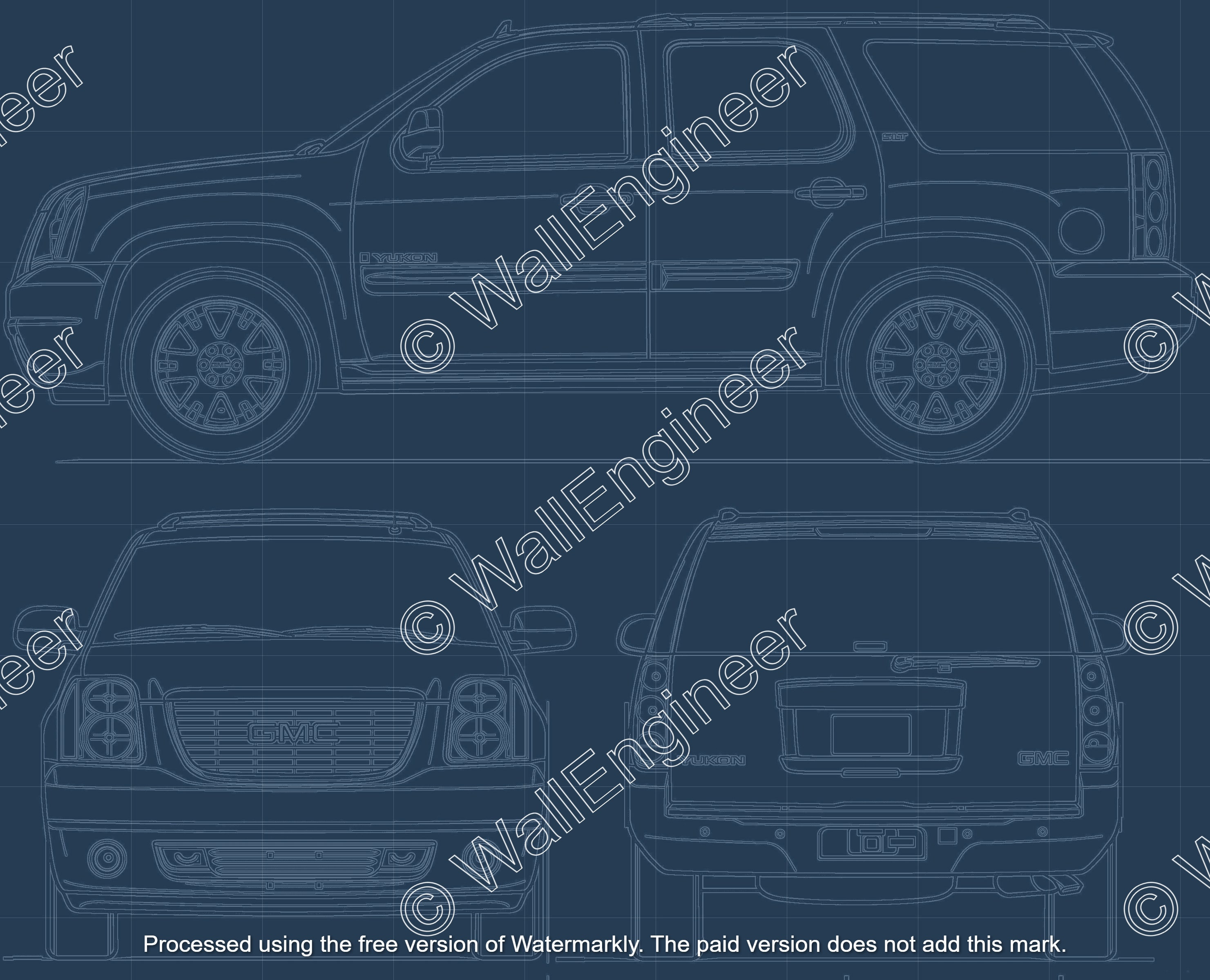 Gmc Yukon Drawing Blueprint Poster - Etsy