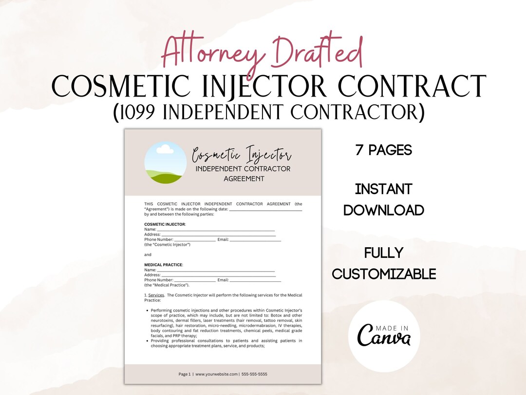 Cosmetic Injector Contract, Aesthetic Injector 1099 Independent ...