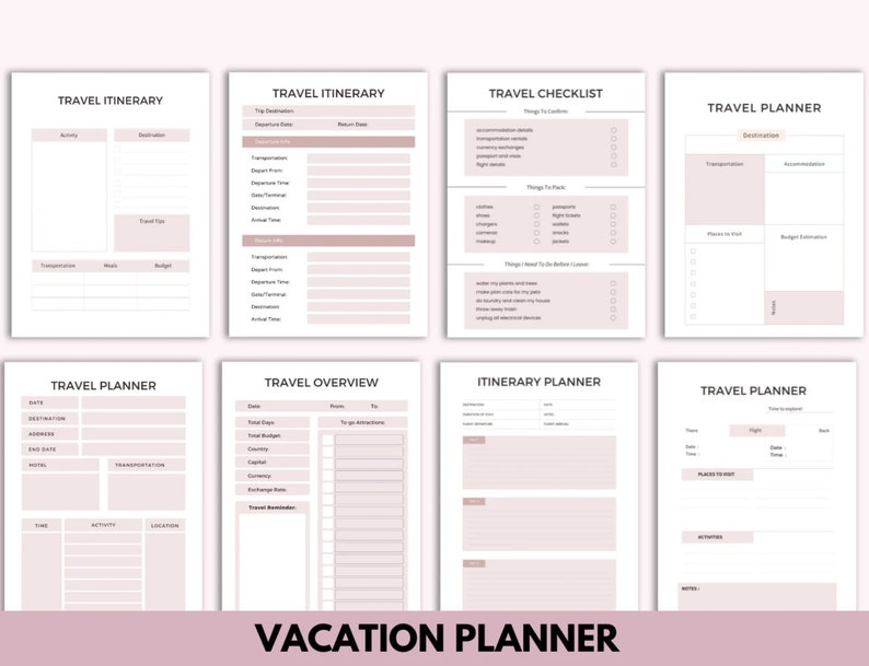 Ultimate Travel Itinerary Planner Printable PDF: Organize Adventures ...