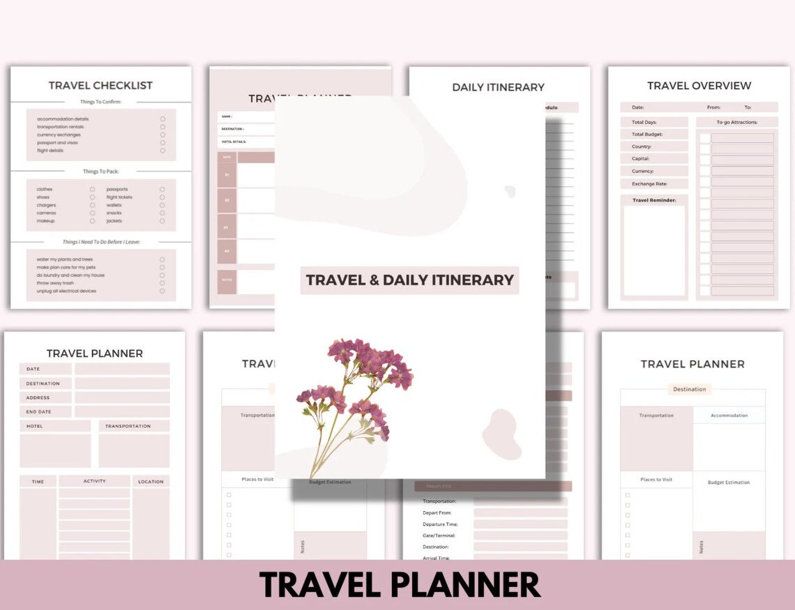 Ultimate Travel Itinerary Planner Printable PDF: Organize Adventures ...