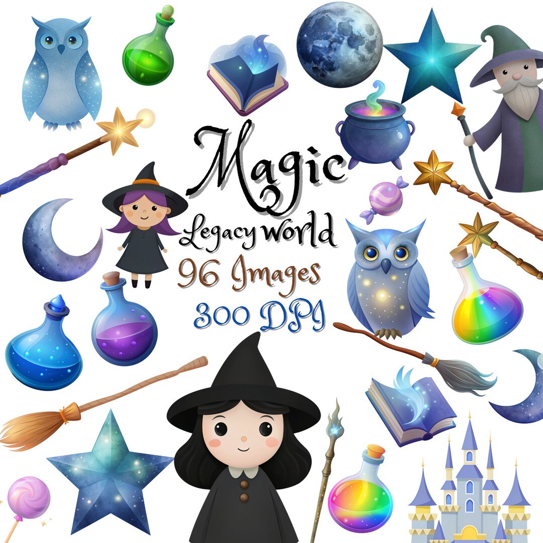 Watercolor Magic World Clipart Magic World Clipart Download, Instant ...