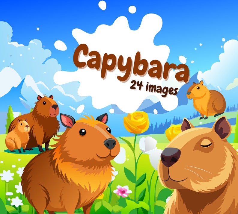 Capybara Clipart Capybara Download Instant Download 24 Clip Art ...