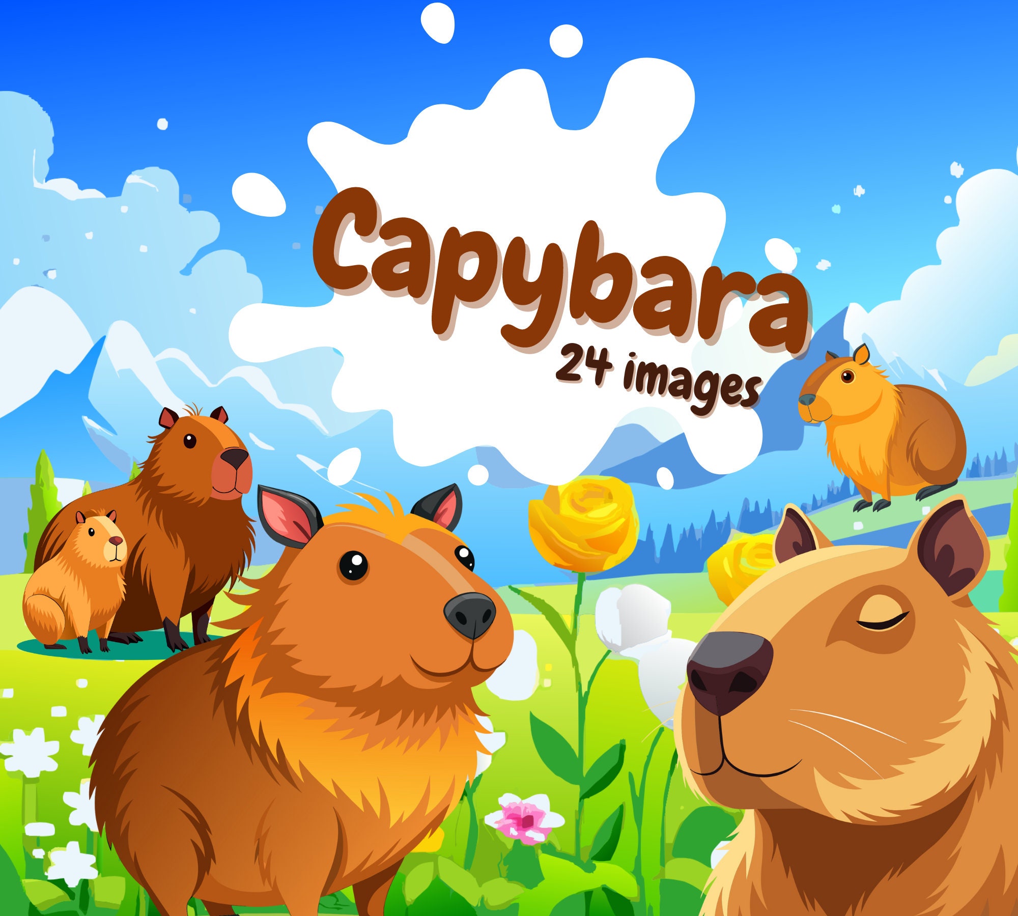 Capybara Clipart Capybara Download Instant Download 24 Clip Art ...