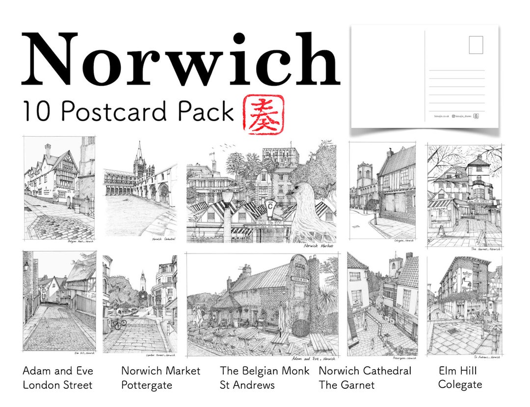 Norwich 10 Postcard Pack - Etsy