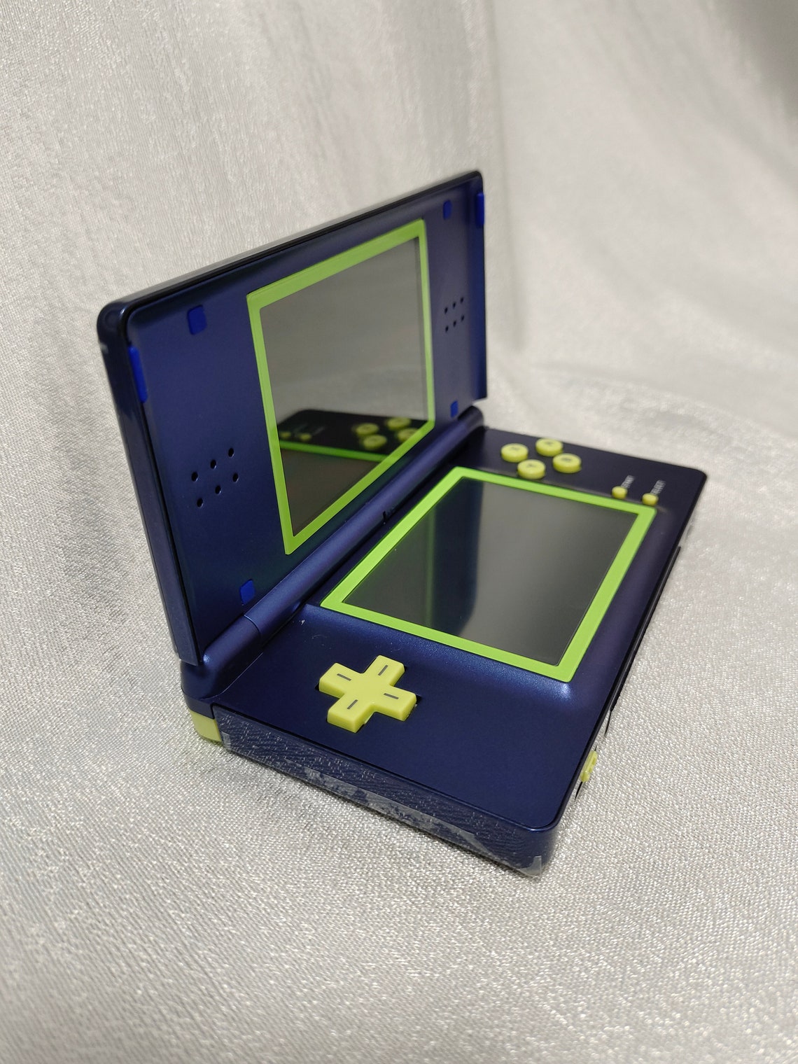 Custom Navy Blue Green Modded Nintendo DS Lite Refurbished Handheld ...
