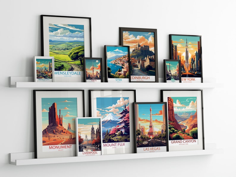 30 Travel Poster, Gallery Wall Art, World Travel Wall Art, Eclectic ...