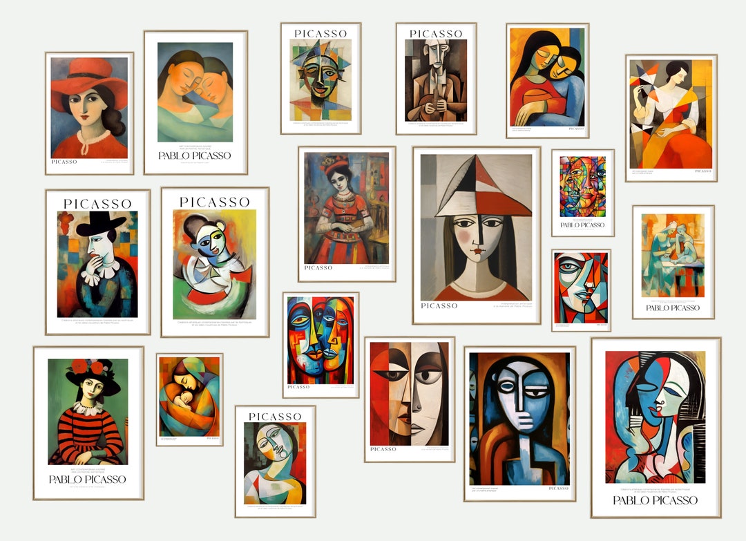 Picasso Exhibition Oil Paint Gallery Wall Art Set of 20, Museum Quality ...