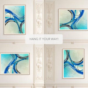 Modern Abstract Blue Geometric Art Print, Large Wall Decor, Abstraction ...