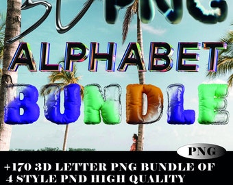3D Bubbly Letters Clipart PNG SVG Bundle, Bubbly Font, Bubbly Alphabet ...