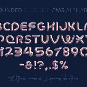3D Rounded Chrome Letters Clipart Png,bubbly Font,bubble Digital ...