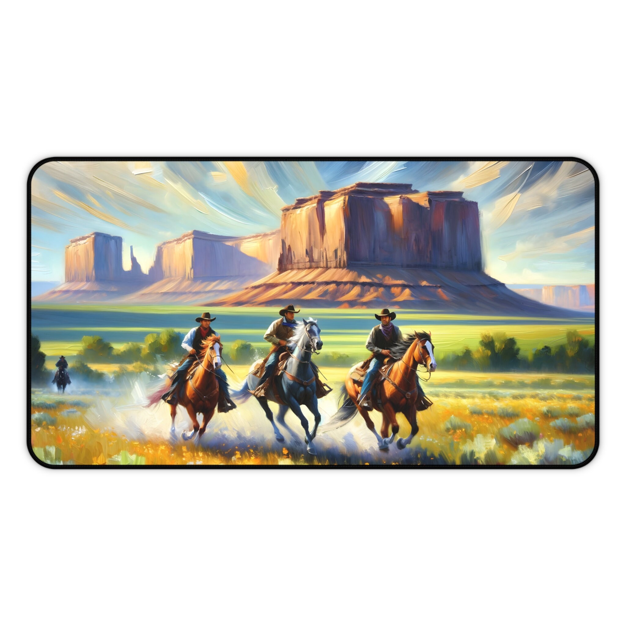 Cowboy Desk Mat Mouse Pad, Aesthetic Landscape, Wild West, Cowboy Desk ...