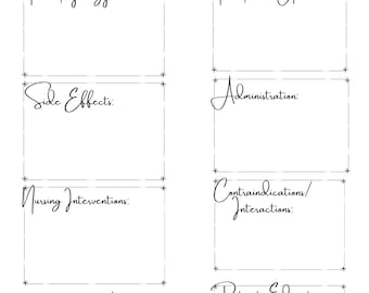 Medication Template for Nurses, Medication Worksheet for Nursing School ...