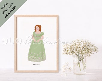 Bridgerton Poster Penelope Featherington in Regency Green Dress ...