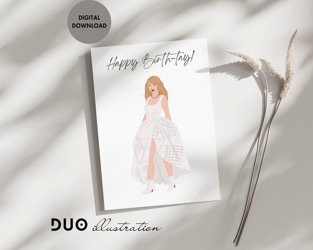 TTPD Birth-tay Card TTPD Dress Taylor Birthday Card Eras Tour 2024 ...