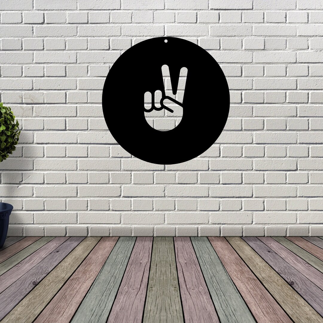 Personalized Metal Piece Sign Peace Sign Metal Art Wall Art Wall Decor ...