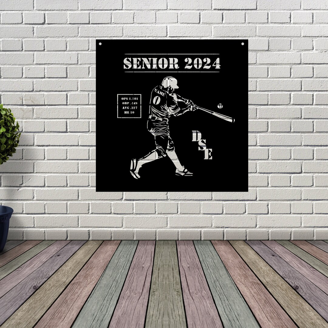Senior Baseball Player Sign Batting - Etsy