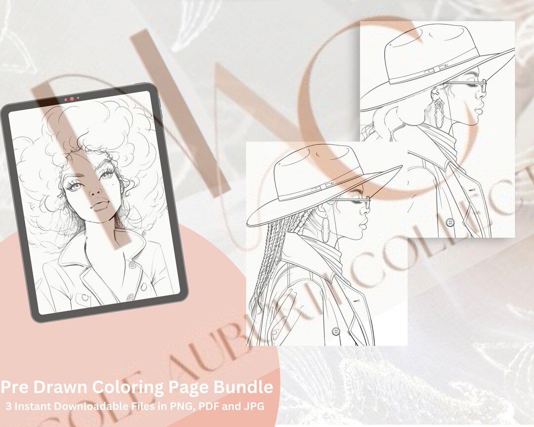 Paint and Sip Pre Drawn Image Bundle, Coloring Pages, Ladies Night ...