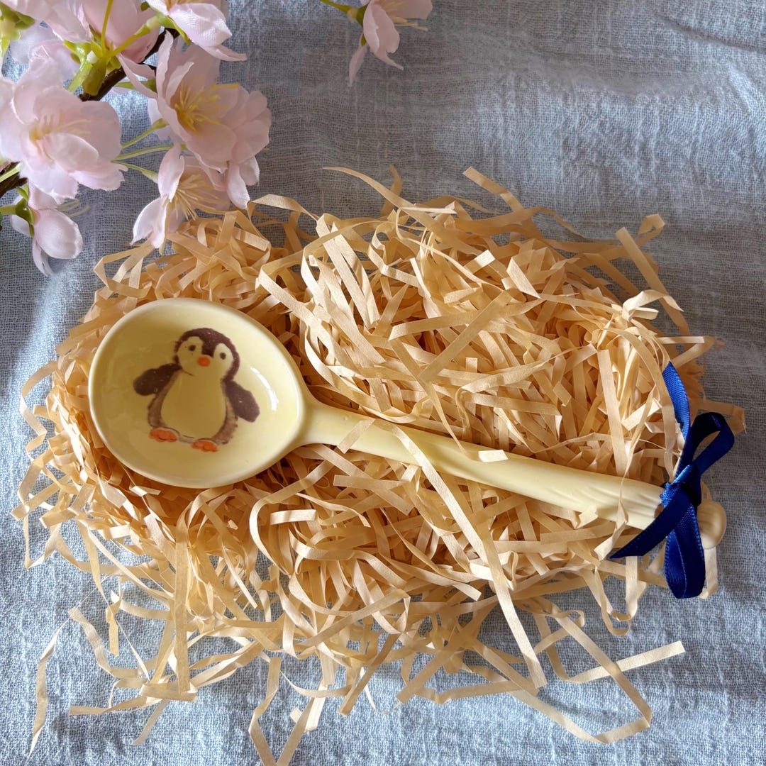 Cute Penguin Ramen Spoon|adorable Ceramic Soup Spoon|for Penguin Lovers ...
