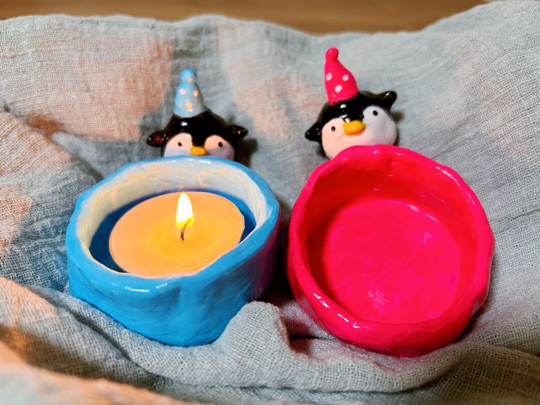 Set of 2 Penguin Candle Holder｜penguin Gift 1 Anniversary Gift - Etsy