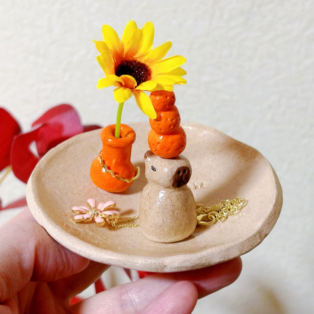 Hand Made｜capybara With Oranges Ring Dish｜ Cute Capybara Jewelry Dish ...