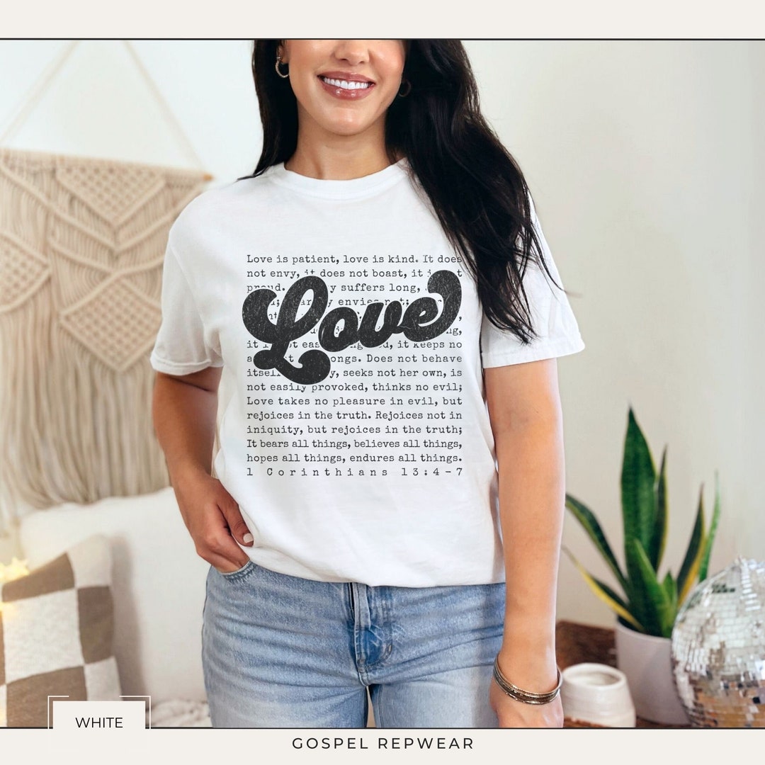 Love Is 1 Corinthians 13 Tshirt Comfort Colors Shirt Bible Verse Tee
