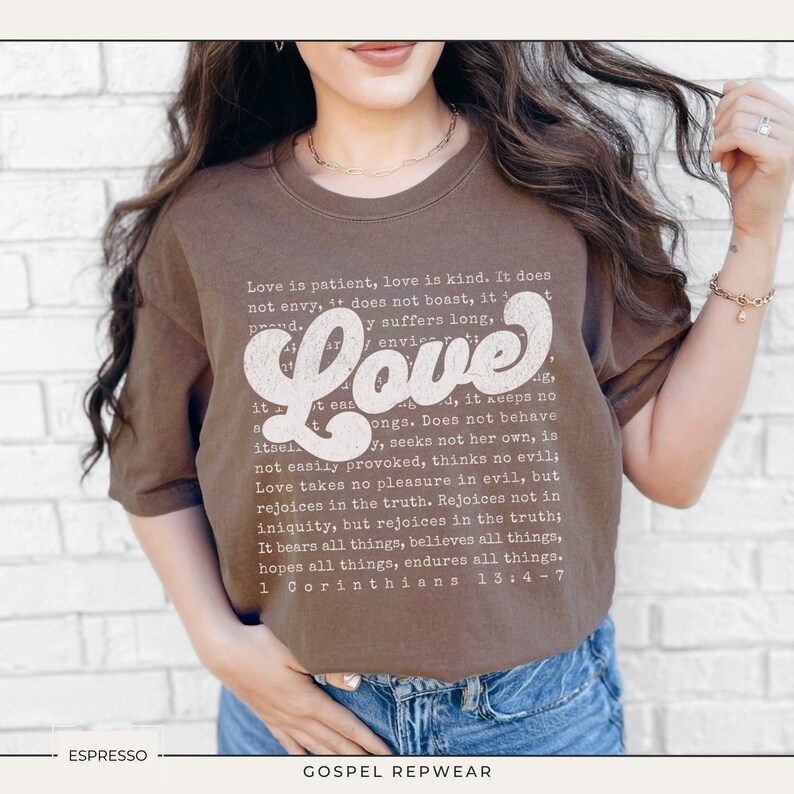Love is 1 Corinthians 13 Tshirt, Comfort Colors Shirt, Bible Verse Tee ...