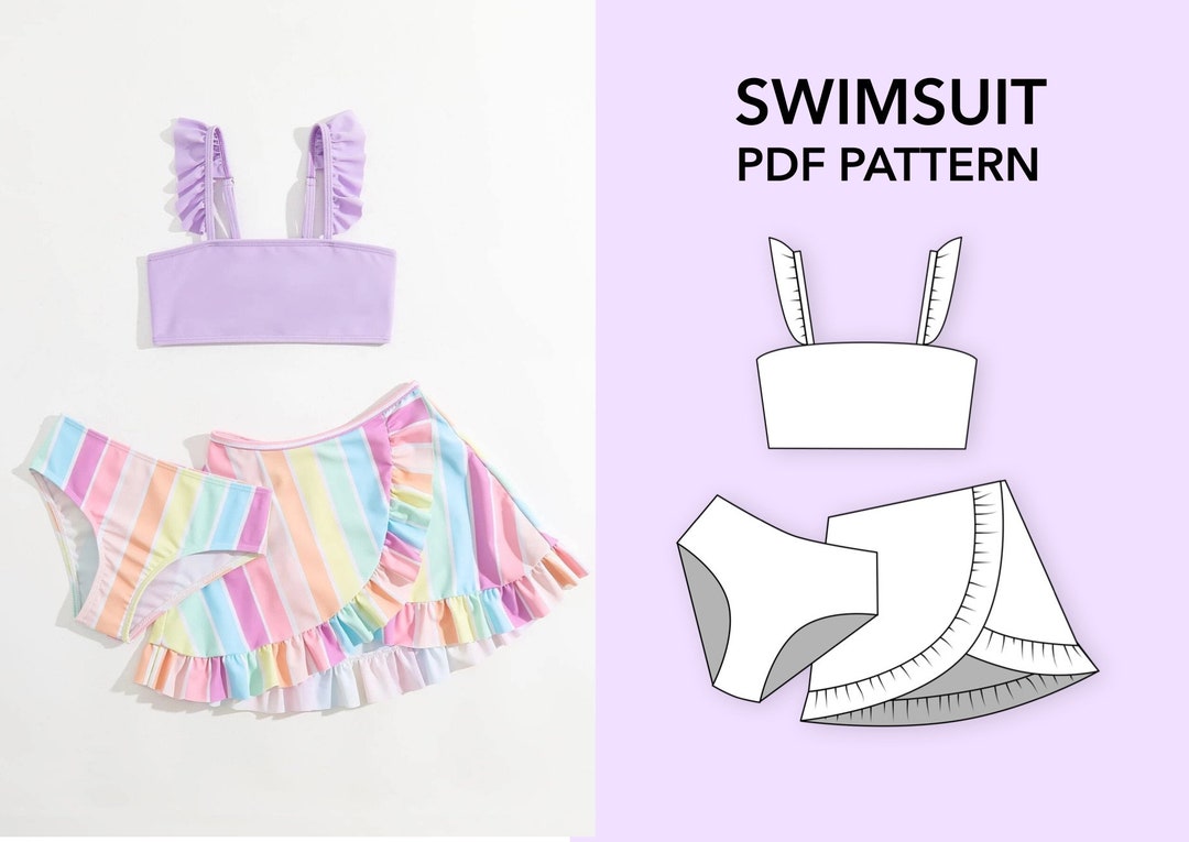 Swimsuit Sewing Pattern. Baby Swimsuit Pattern. Sewing Pattern PDF. One ...