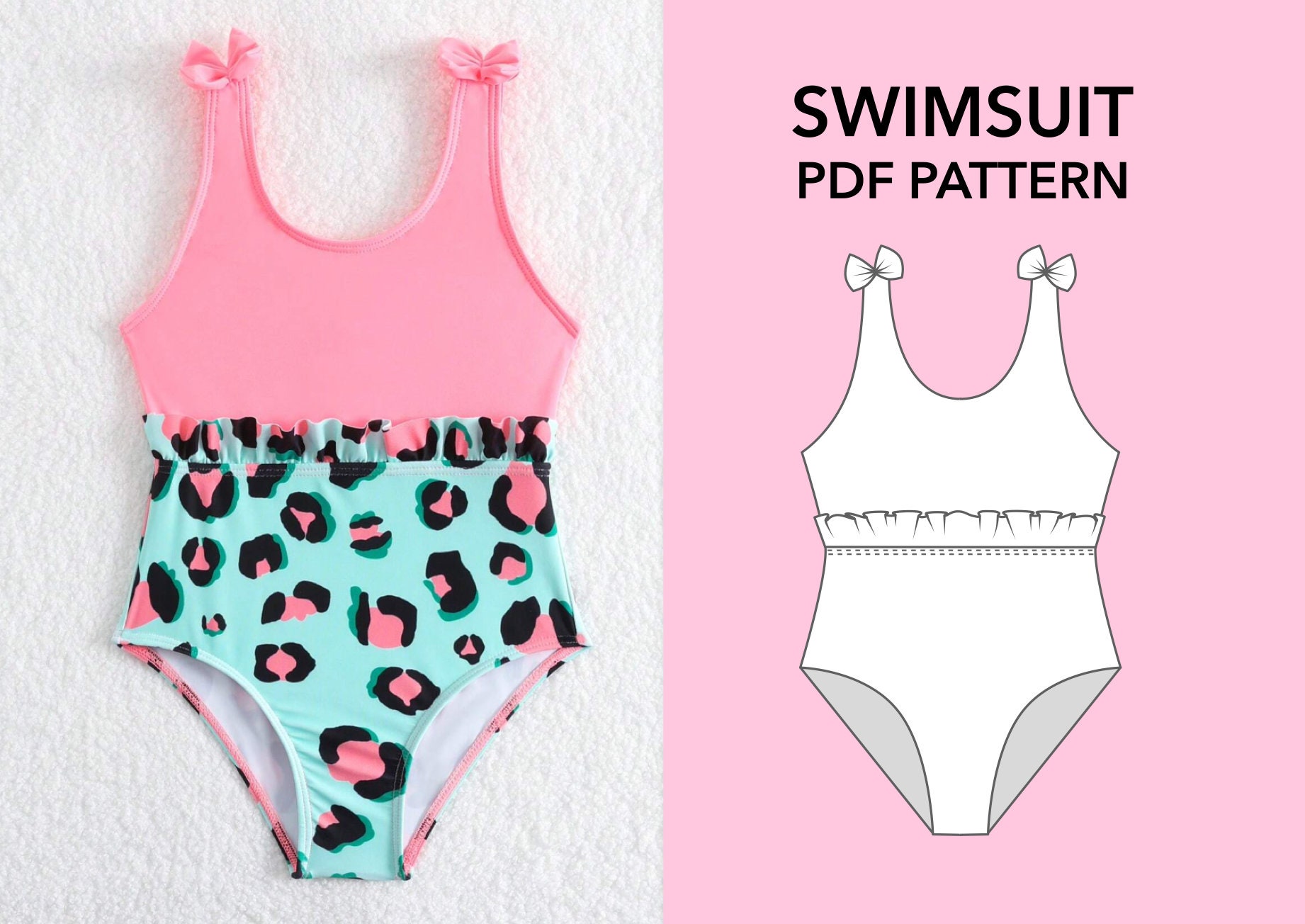 Swimsuit Sewing Pattern. Baby Swimsuit Pattern. Sewing Pattern PDF. One ...