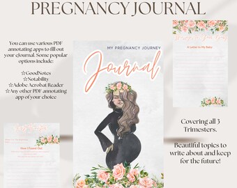 E-pregnancy Journal PDF Digital Download for Expecting Moms Track All 3 ...