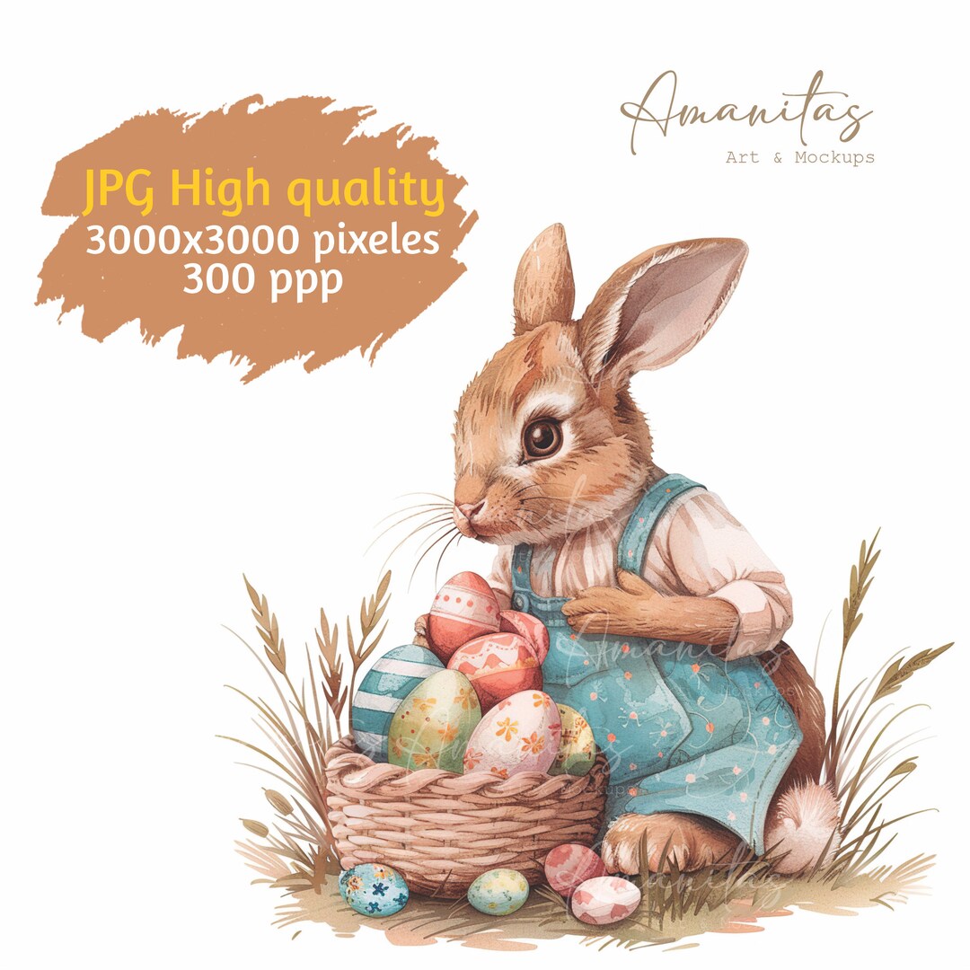 Easter Bunny Clipart Bundle, Easter Clipart, Easter Graphics, Easter ...