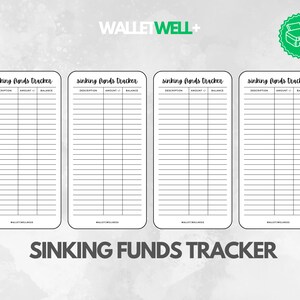 Cash Envelope Sinking Funds Tracker - Printable - Digital Download - Etsy
