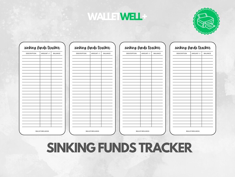 Cash Envelope Sinking Funds Tracker - Printable - Digital Download - Etsy