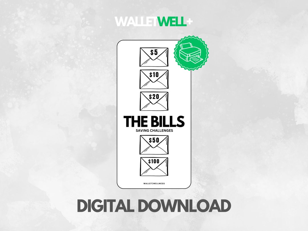 THE BILLS Savings Challenges - Printable - Digital Download - Etsy