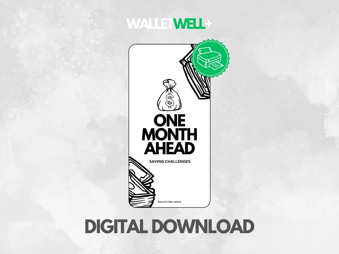 ONE MONTH AHEAD Savings Challenges - Printable - Digital Download - Etsy