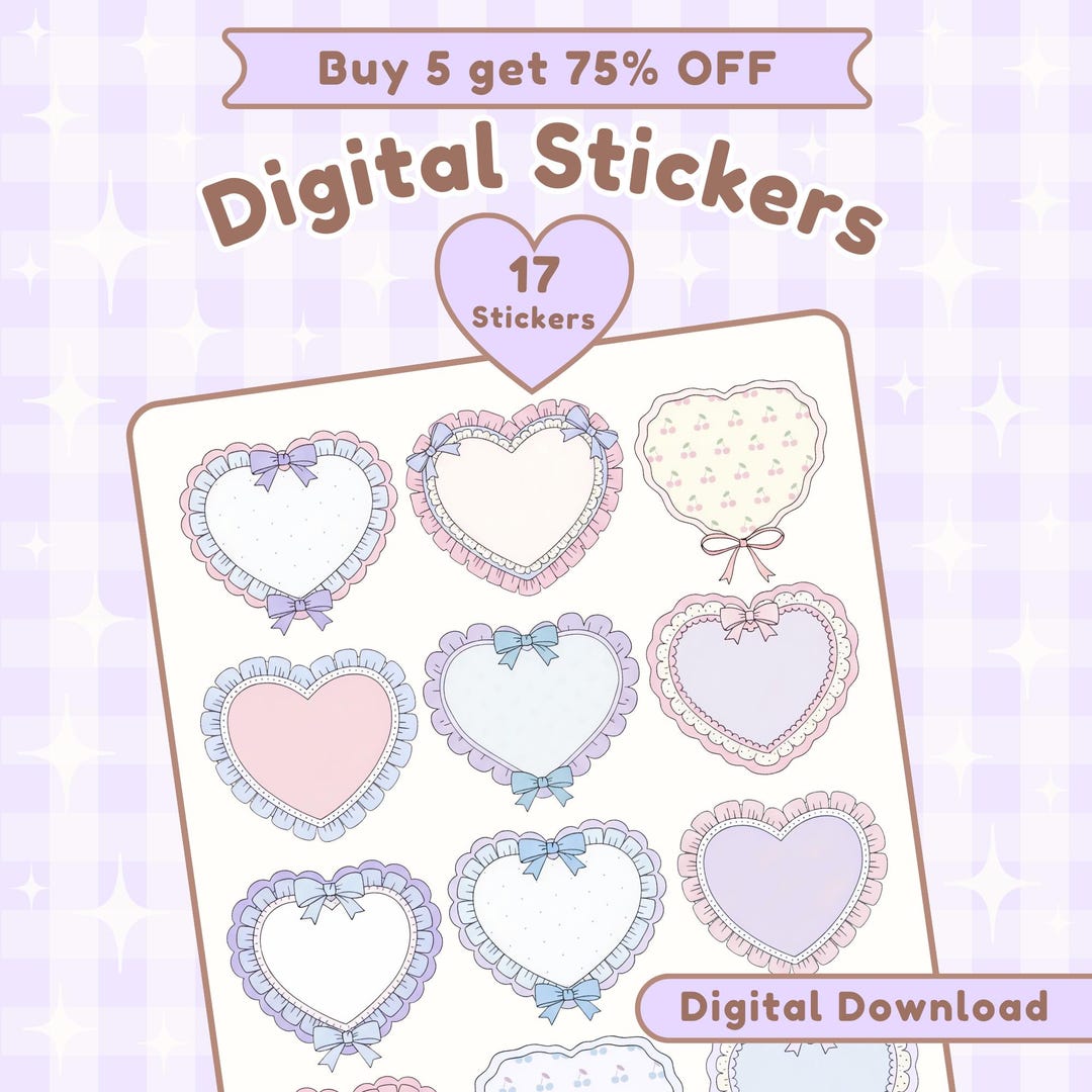 Coquette Digital Stickers Aesthetic Digital Sticky Notes Cute Goodnotes ...
