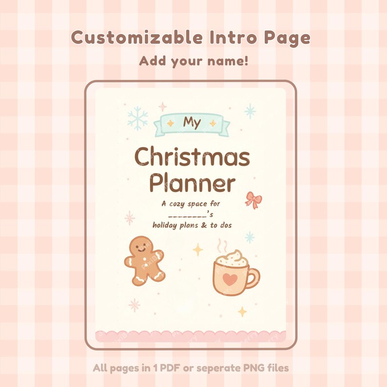 Christmas Digital Planner Cute December Kawaii Holiday Planner for ...