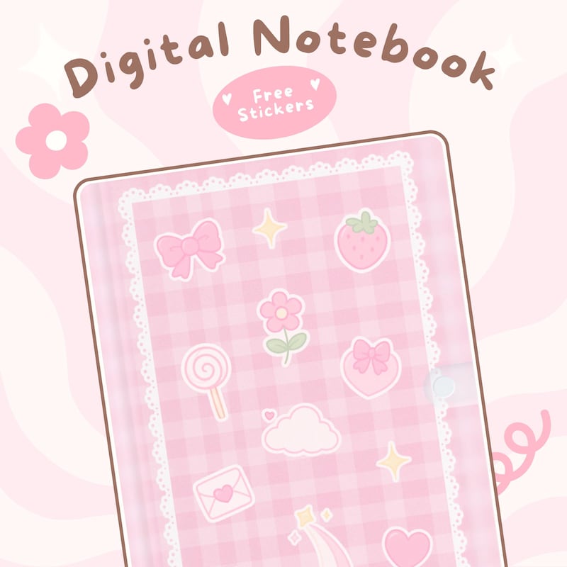 Aesthetic Pink Notebook - Etsy