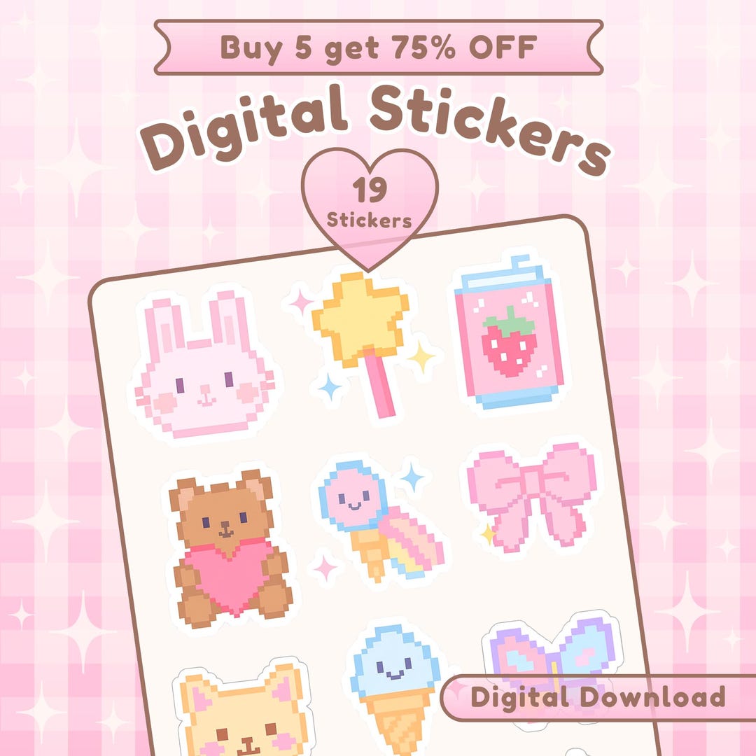 Cute Digital Planner Stickers Kawaii Digital Stickers Goodnotes Sticker ...