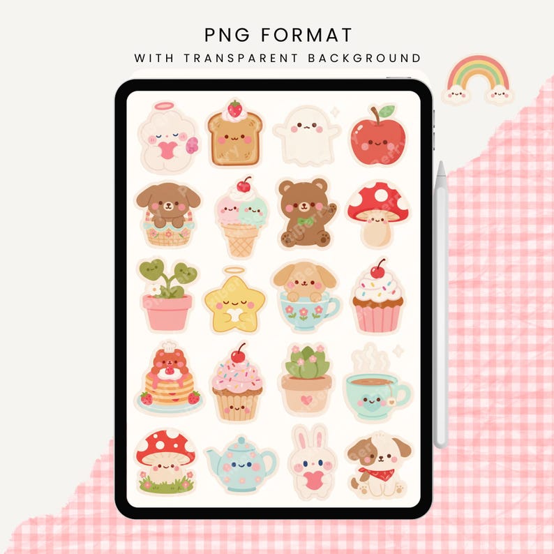 Cute Digital Sticker Sheet Adorable Animals Goodnotes Digital Stickers ...