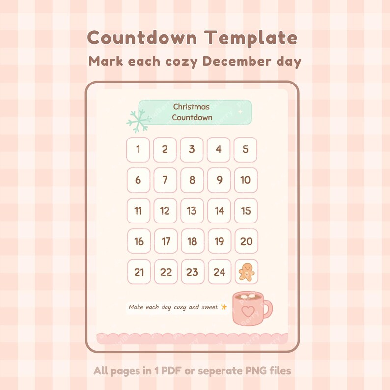 Christmas Digital Planner Cute December Kawaii Holiday Planner for ...